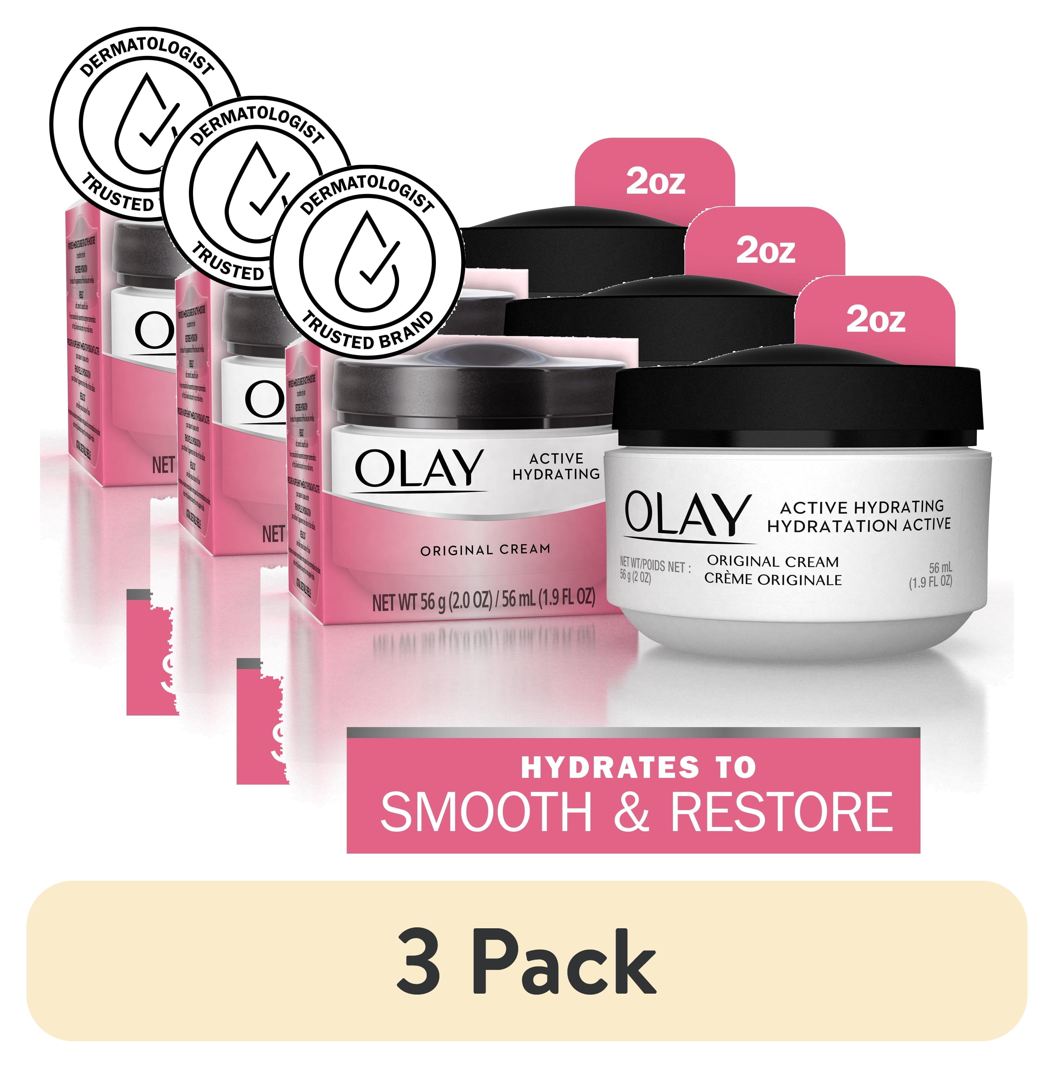 (3 pack) Olay Skincare Active Hydrating Facial Cream, Fights Fine Lines ...