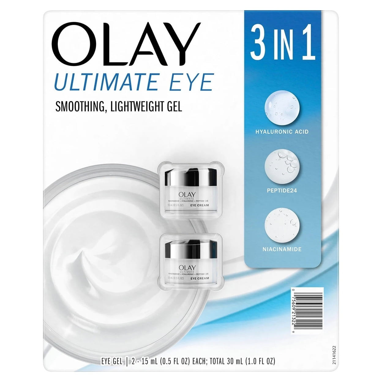 Olay Ultimate 3-in-1 Eye Gel, Niacinamide and Hyaluronic Acid, 0.5 fl ...