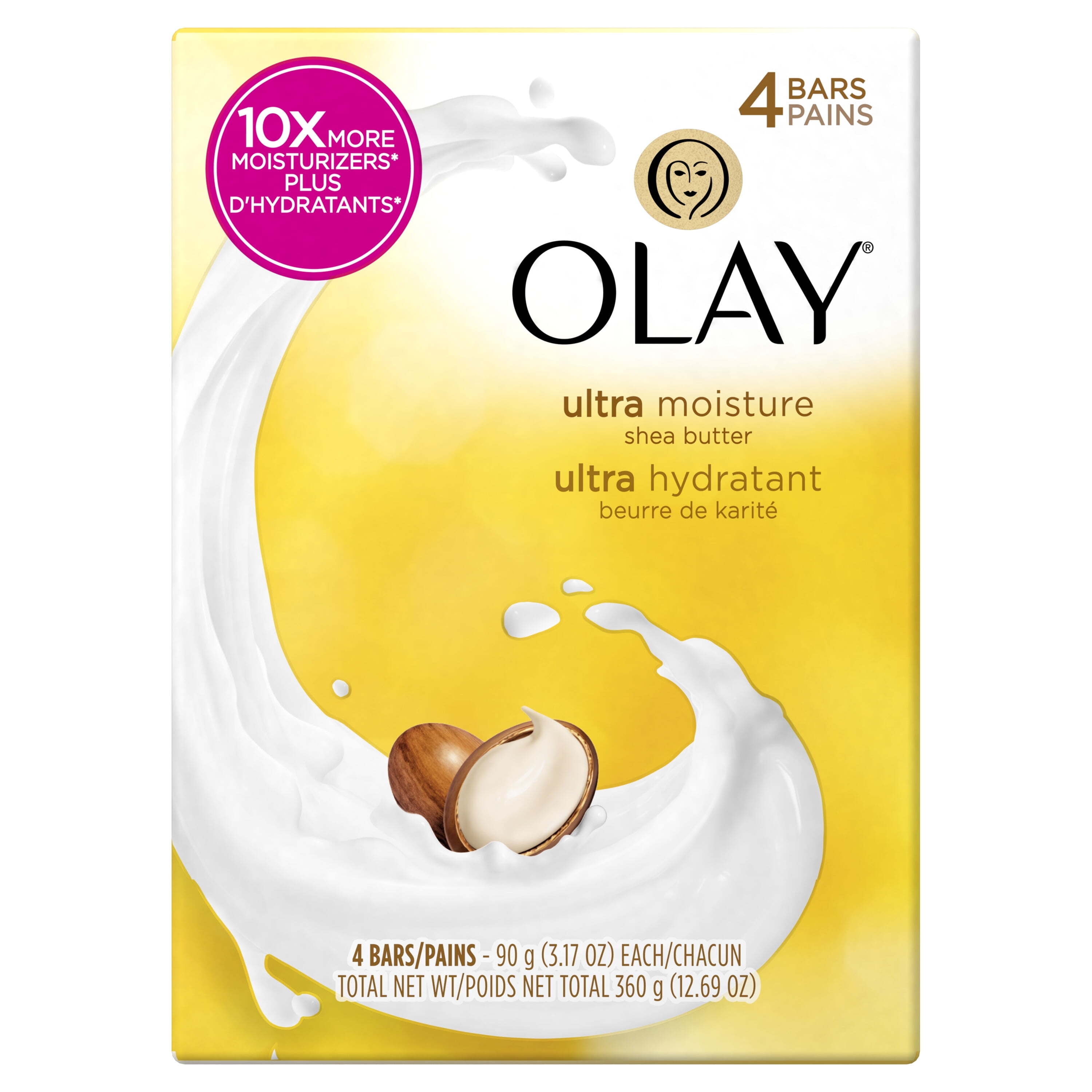 Olay Ultra Moisture Bar Soap, Shea Butter, 3.17 oz, 4 Count - Walmart ...