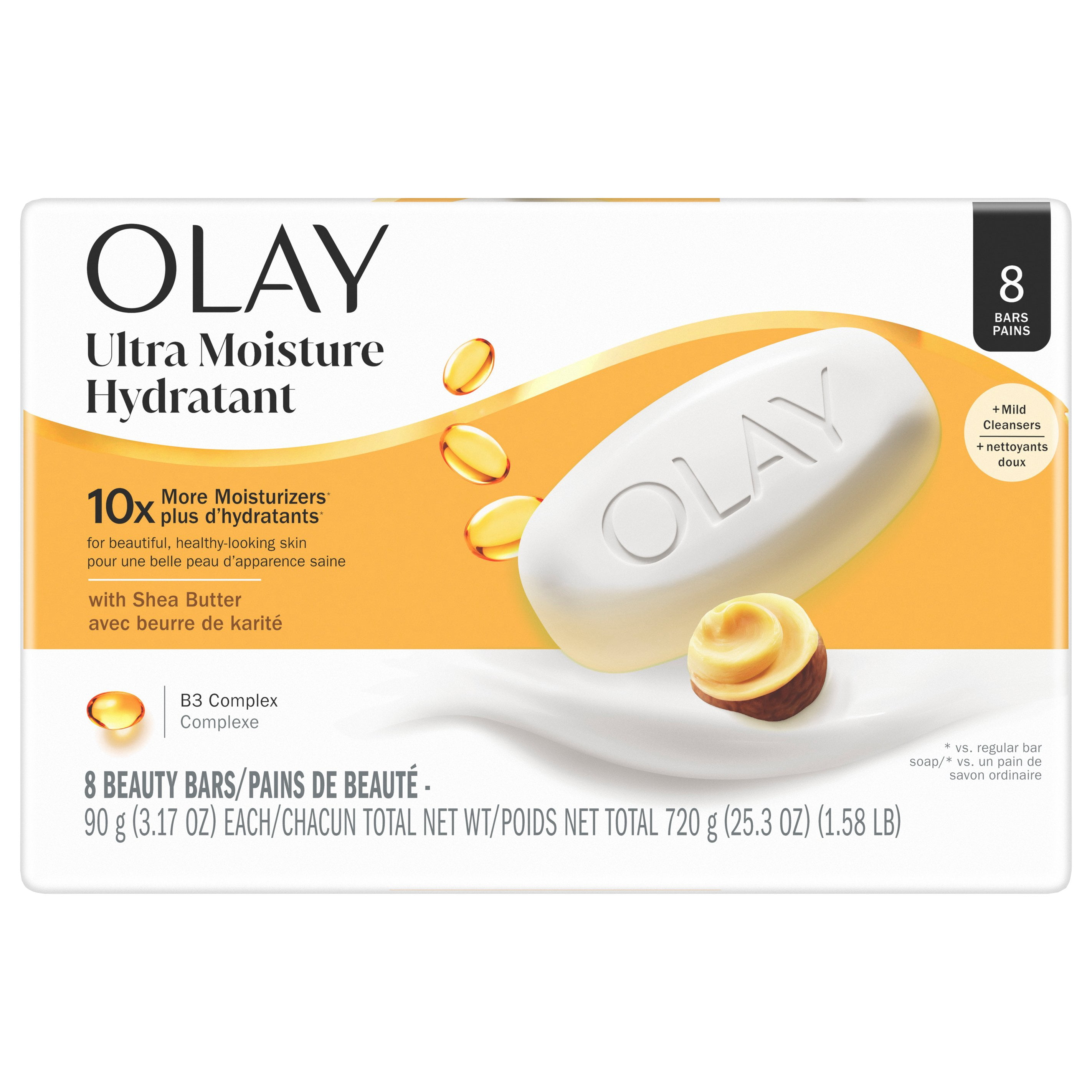 Olay Ultra Moisture Beauty Bar - Shea Butter - 8 Count - Walmart.com