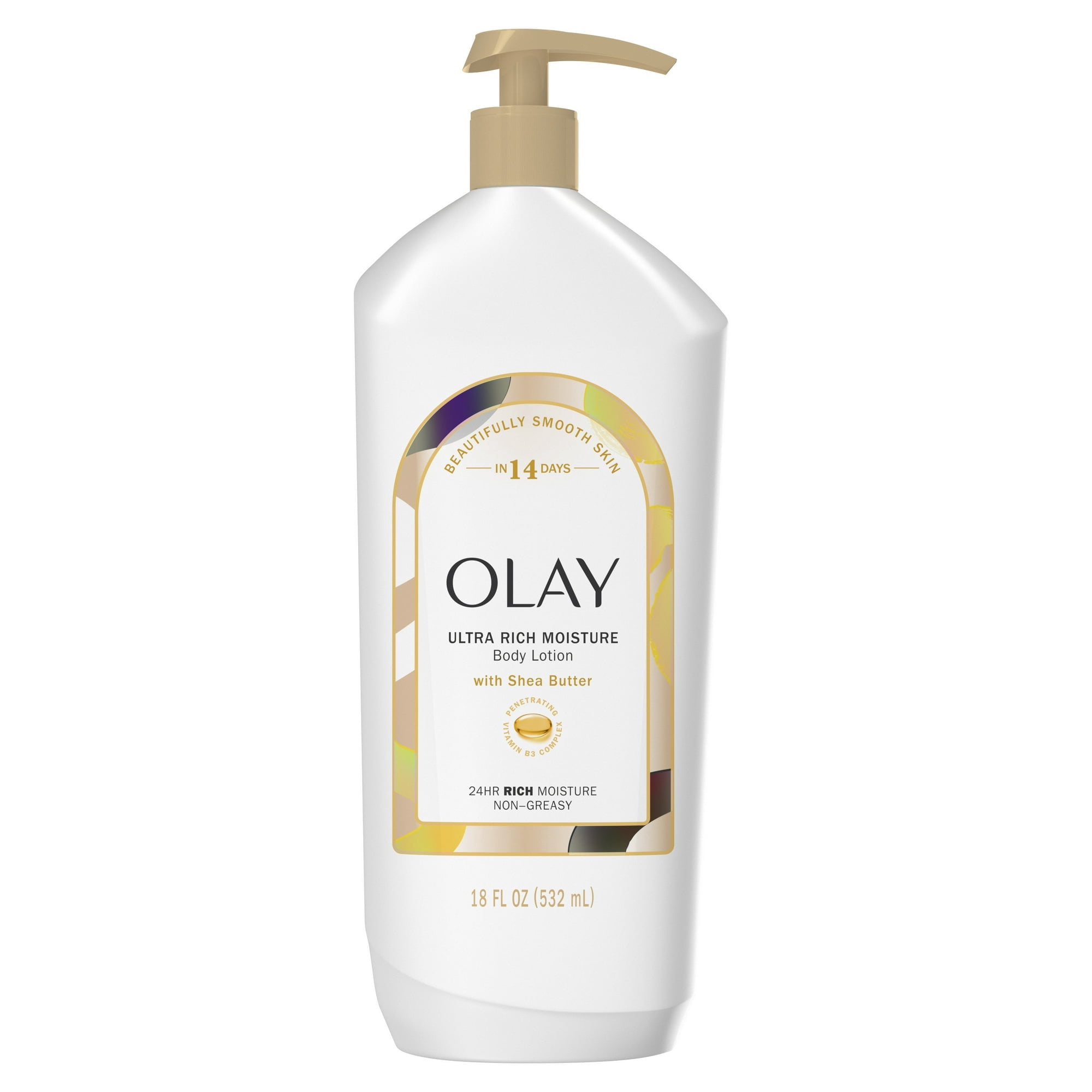 Olay Ultra Rich Moisture Hydrating Body Lotion with Shea Butter, 18 fl ...