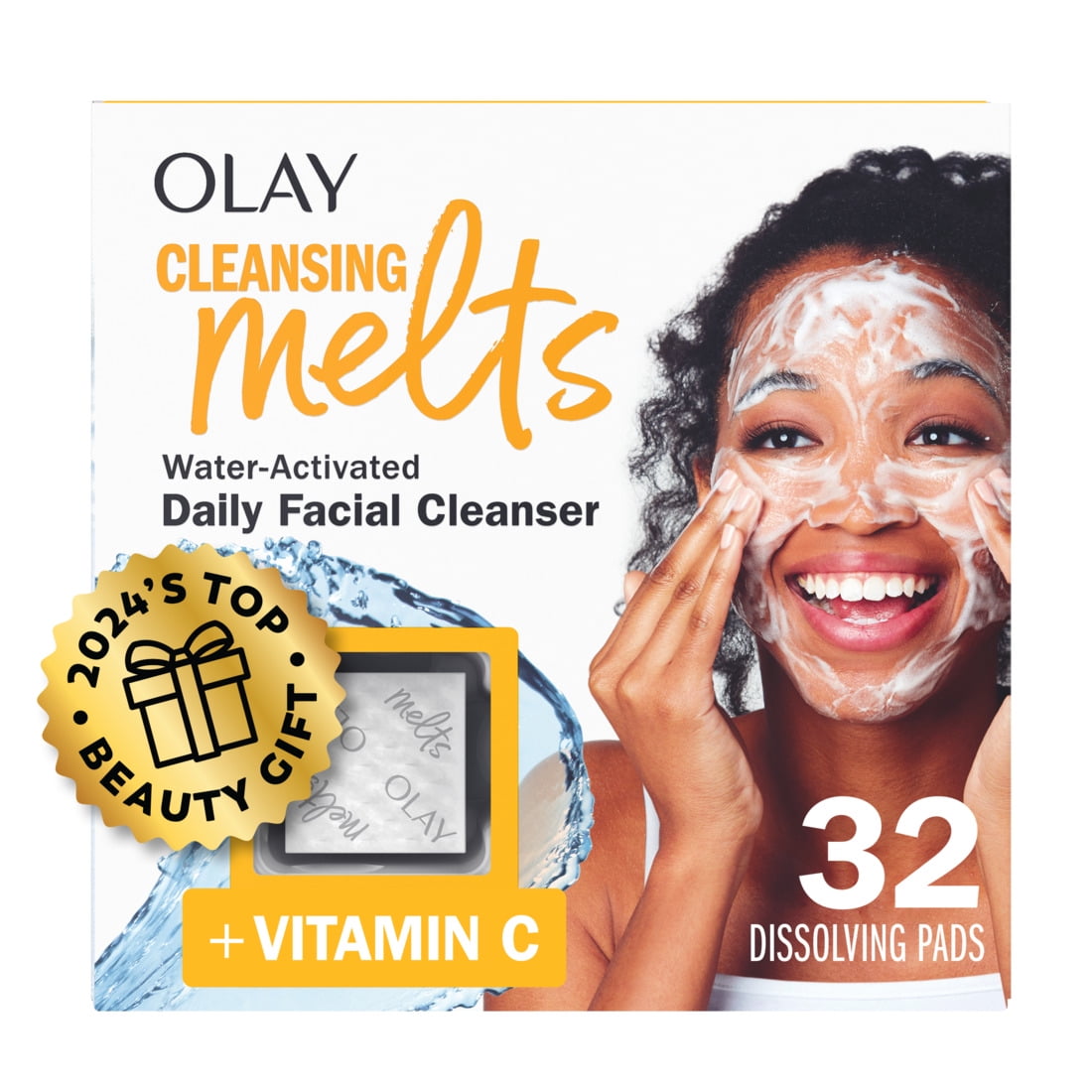 Olay Vitamin C Cleansing Melts Facial Cleanser, Foaming Face Wash for ...