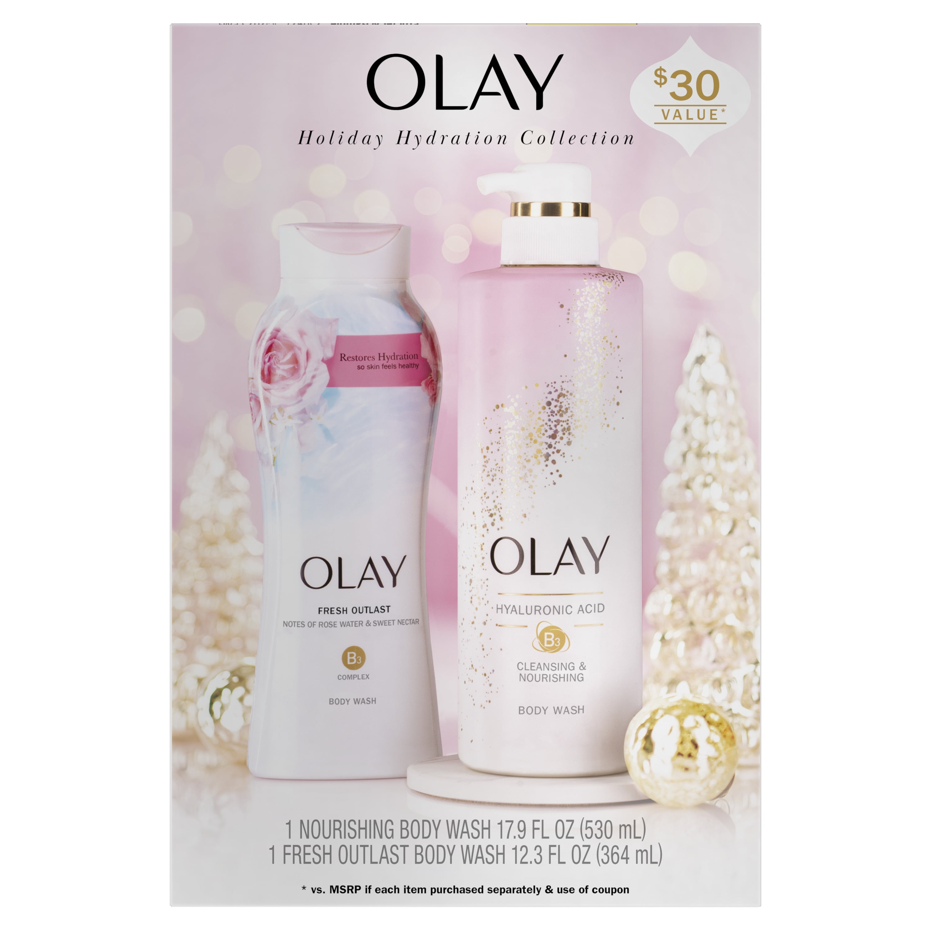 Olay Winter Hydration Holiday Pack, Rose Water & Sweet Nectar, for All Skin Types, 30.2 fl oz ...