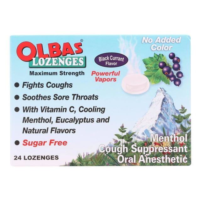 Olbas - Lozenges Sugar-Free Black Currant - 24 Lozenges - Case of 12 ...
