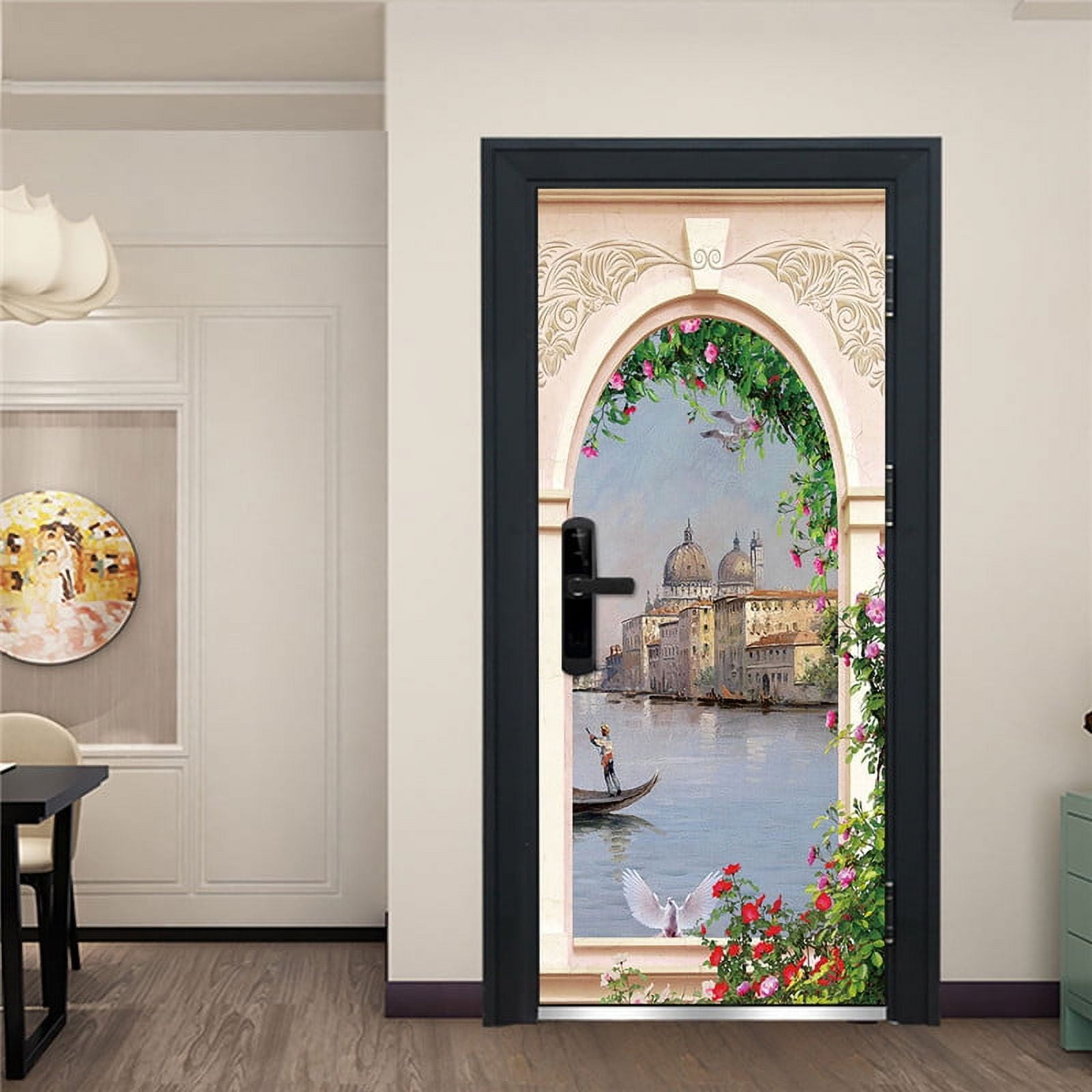 Old Alley Print Stickers For Door Home Decor Peel And Stick Door ...