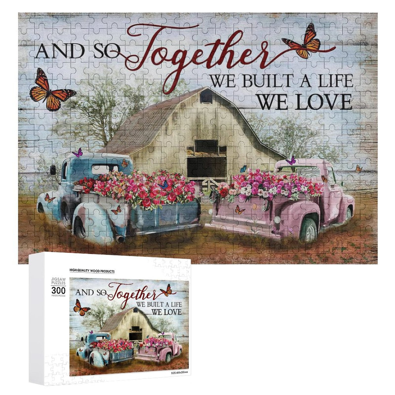 Old Barn 300 Piece Jigsaw Puzzle for Adults and Families - Flower Car ...