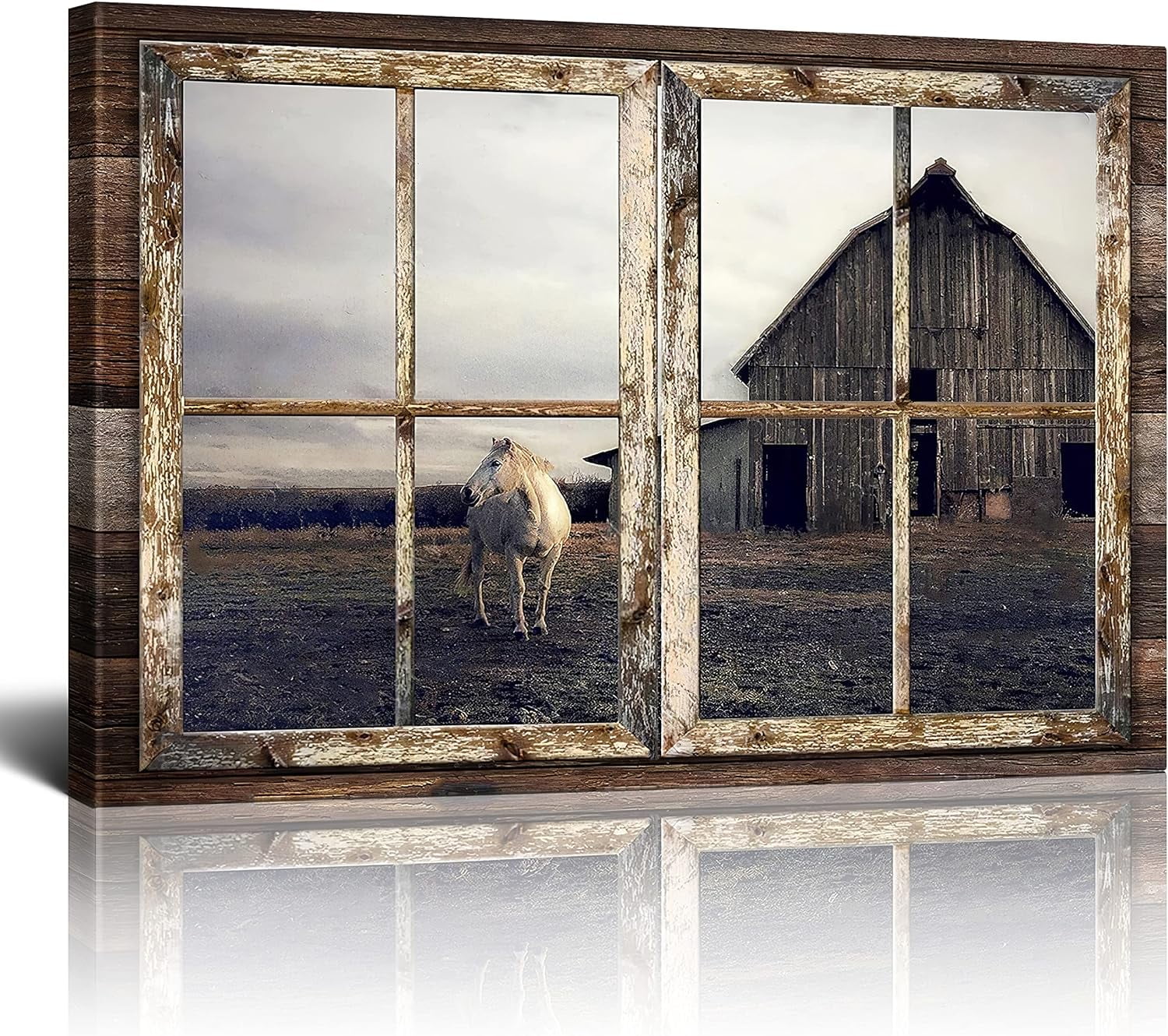 Old Barn Canvas Wall Art Rustic Wall Decor Paintings Farmhouse Living ...