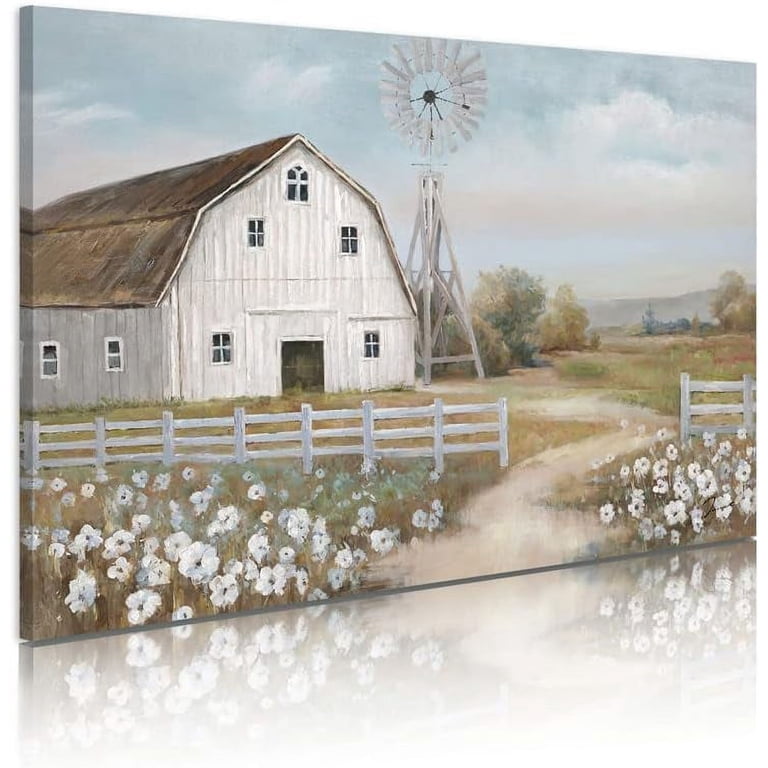 Rustic Old Barn Painting Old Barn With Painted American Flag