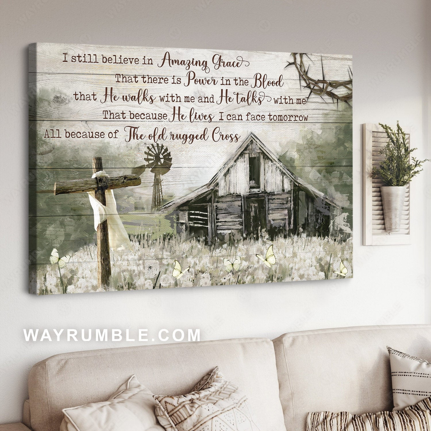 Old Barn painting, Dandelion Field, I still believe in amazing grace ...