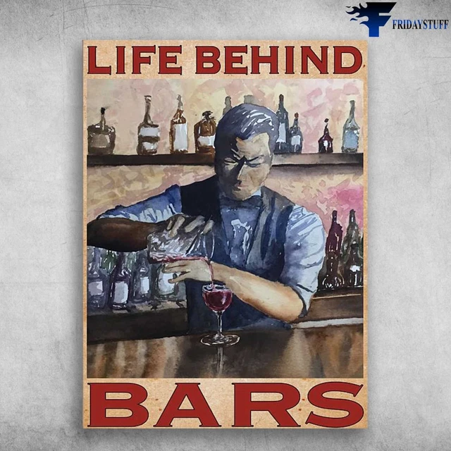 Old Bartender, Gift For Bartender, Bar Poster, Poster, Life Behind NO ...