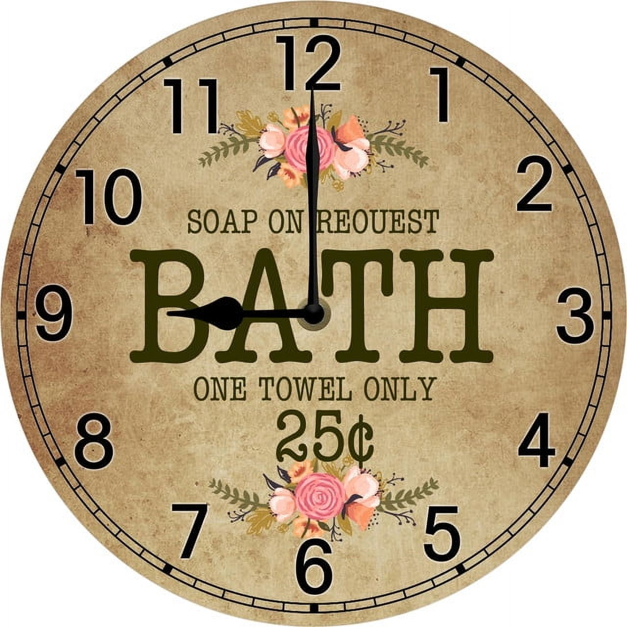 Old Bath Sign Wall Clock Bathroom Clock for Wall Farmhouse Decoration ...