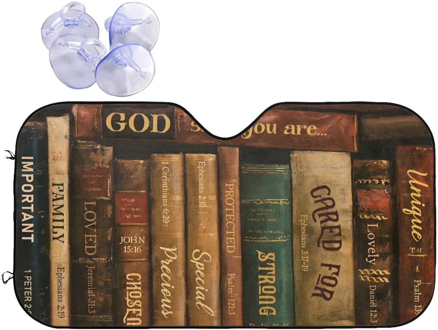 Old Books Library Pattern Car Sun Shade Front Window Sunshade for Most ...