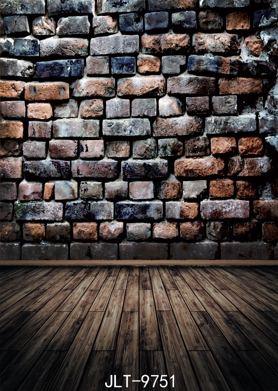 Old Brick Wall Photo Background Wooden Floor Photography Backdrops ...