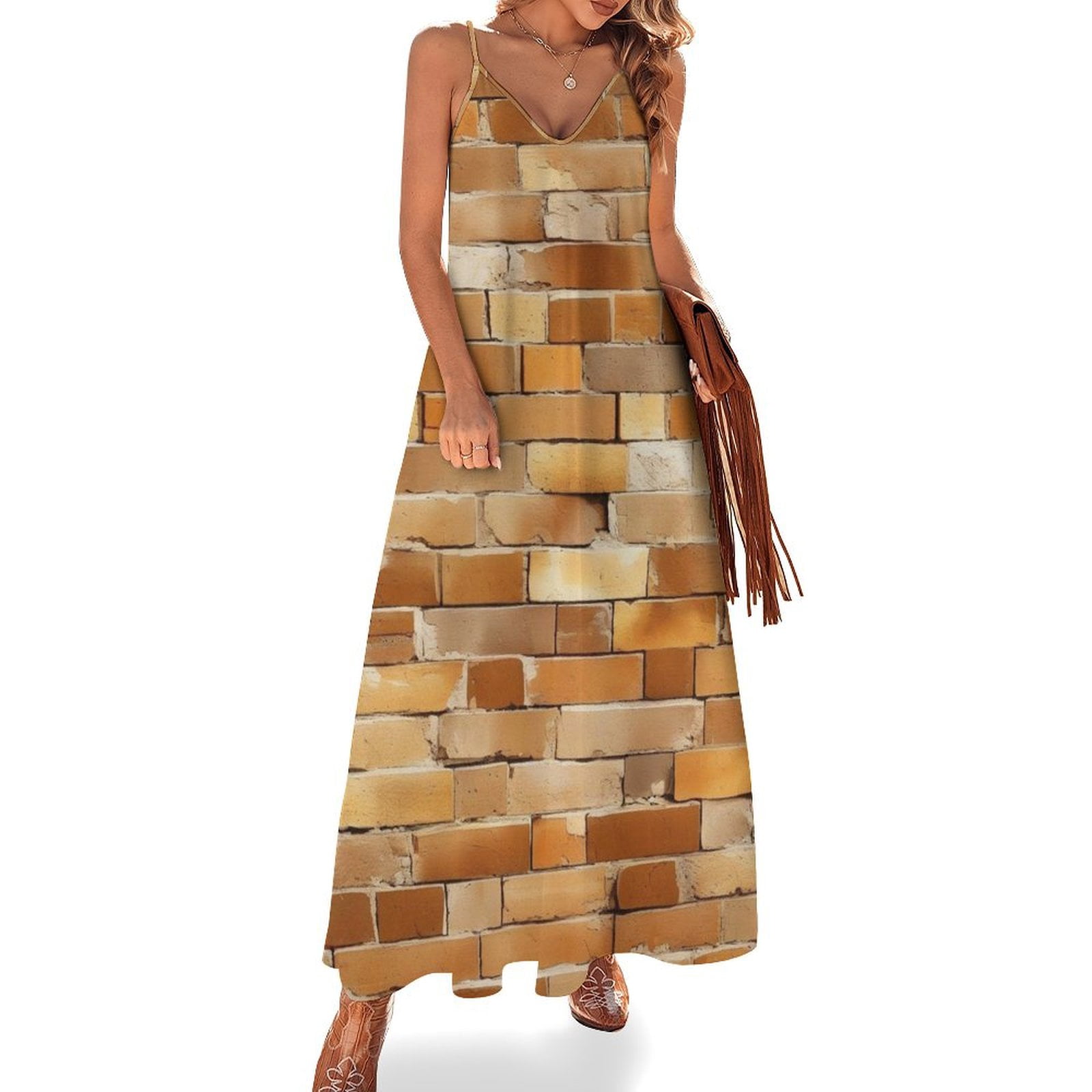 Old Brick pattern Sleeveless Dress Women's Evening Dress Womans ...