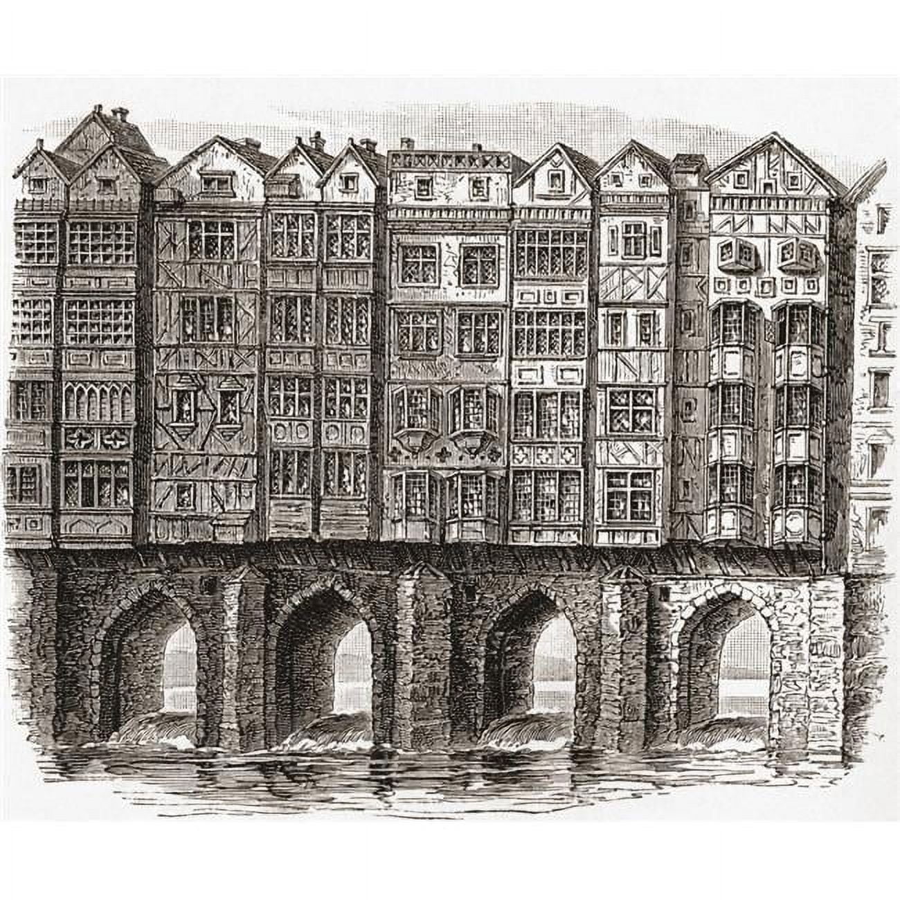 Old Bristol Bridge In The Thirteenth Century From The Book Short ...