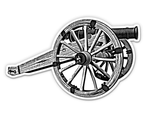 Old Cannon Historic Reenactment - 8" Vinyl Sticker - For Car Laptop I ...