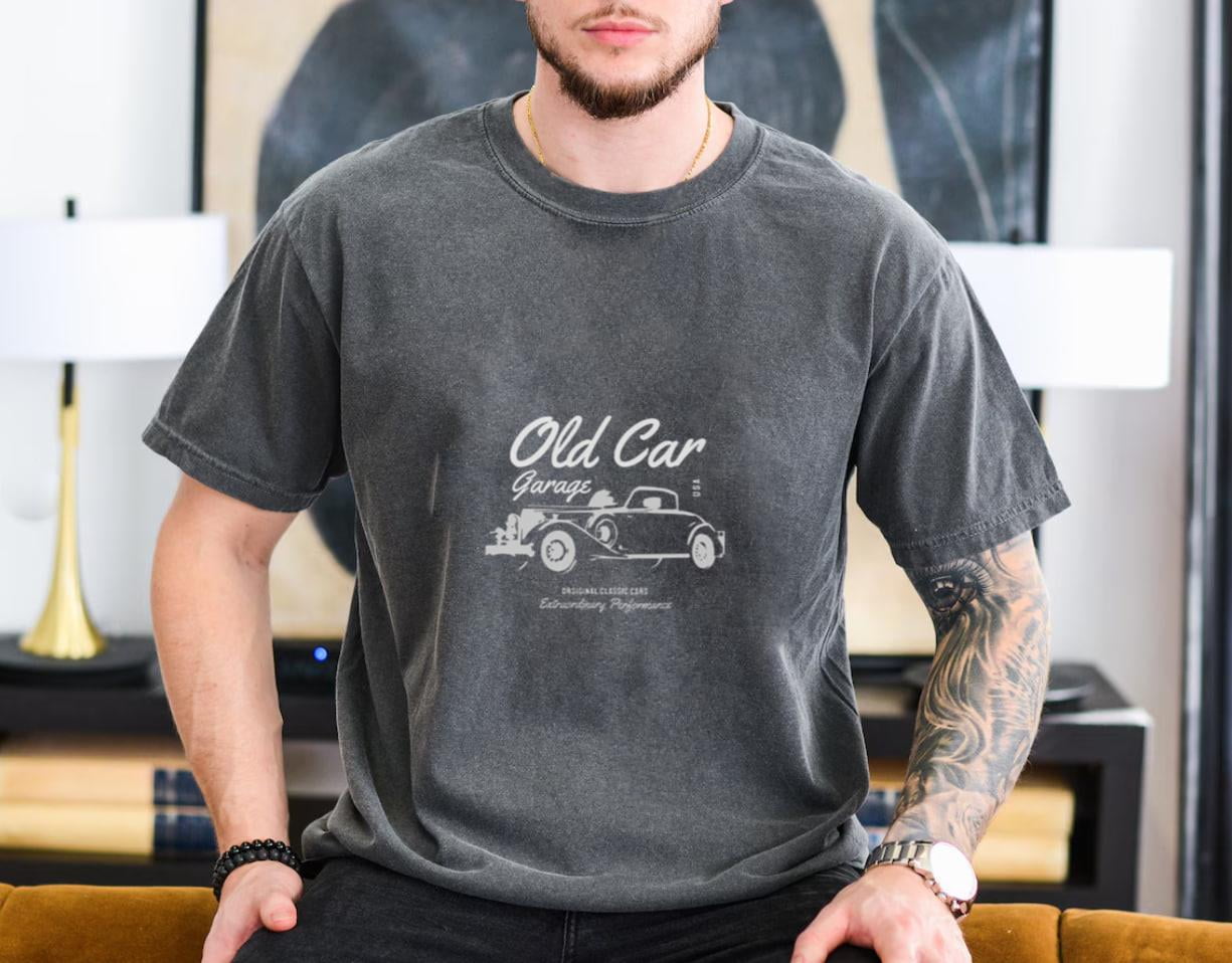 Old Car Garage USA Performance Classic Auto Shop T-Shirt ABJML, for men ...