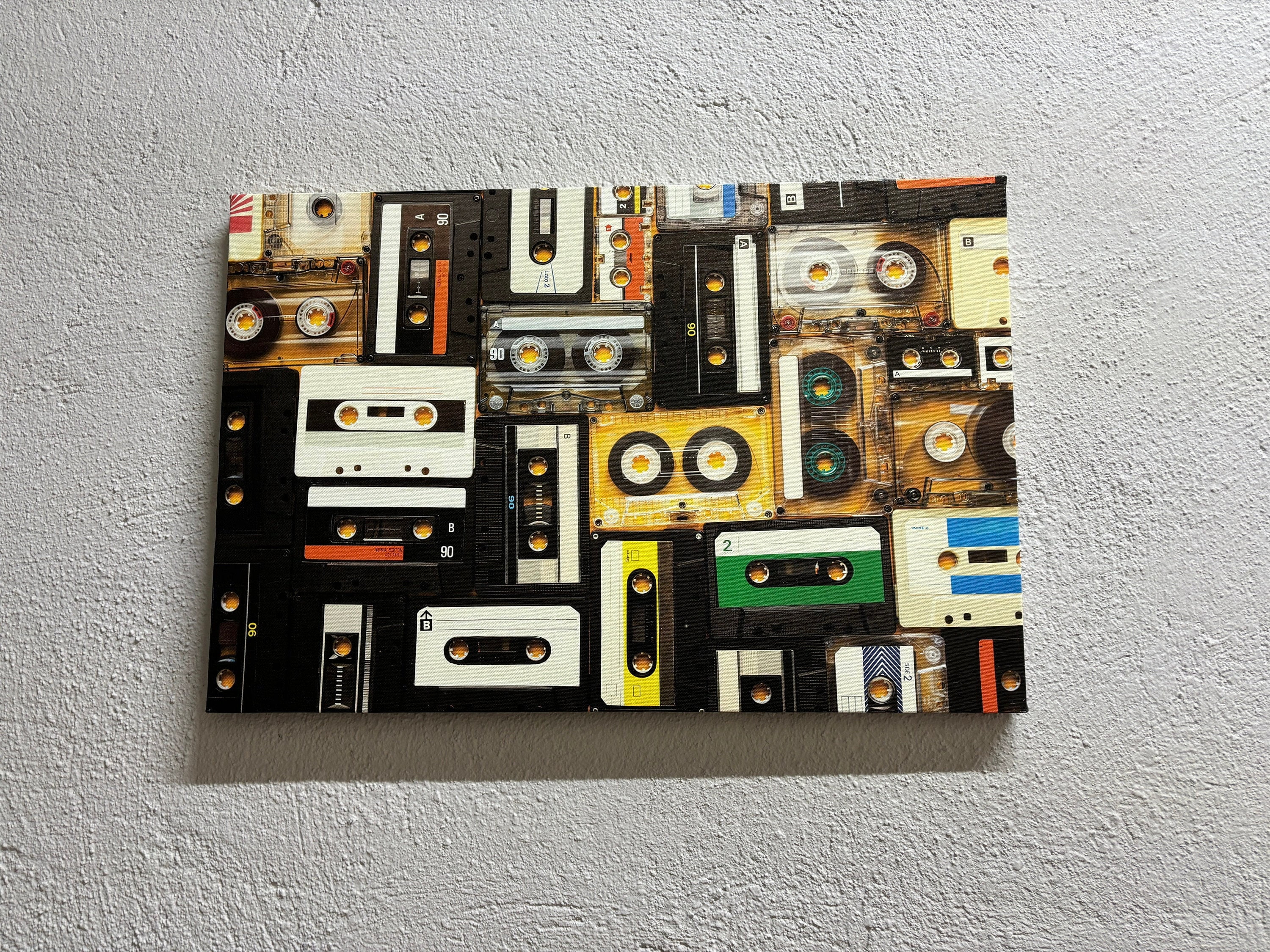 Old Cassette Printed, Tapes Printed, Cassette Canvas, Music Art, Retro ...