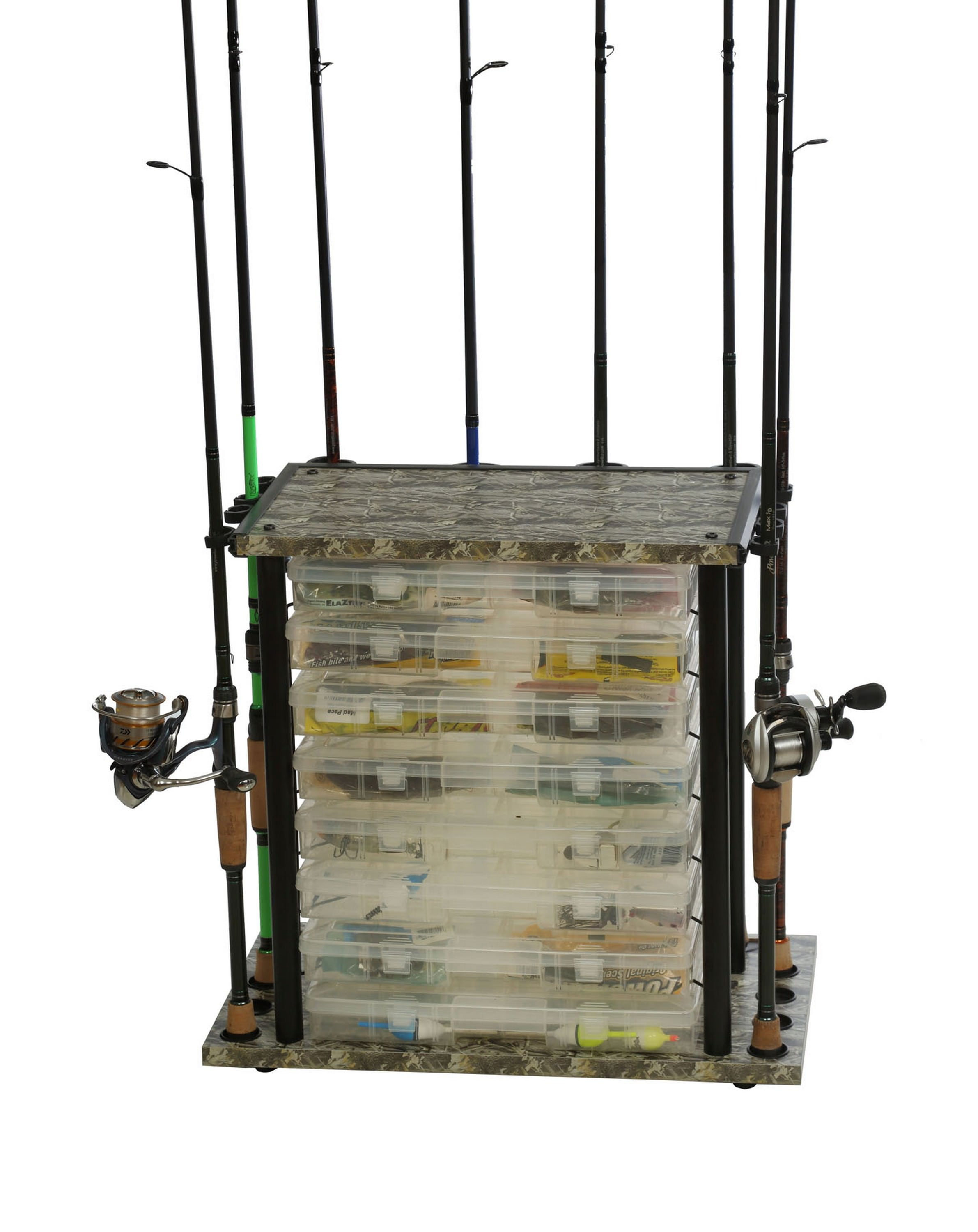 Old Cedar Outfitters Distressed Mini Typhoon Fishing Rod Rack with 8 ...