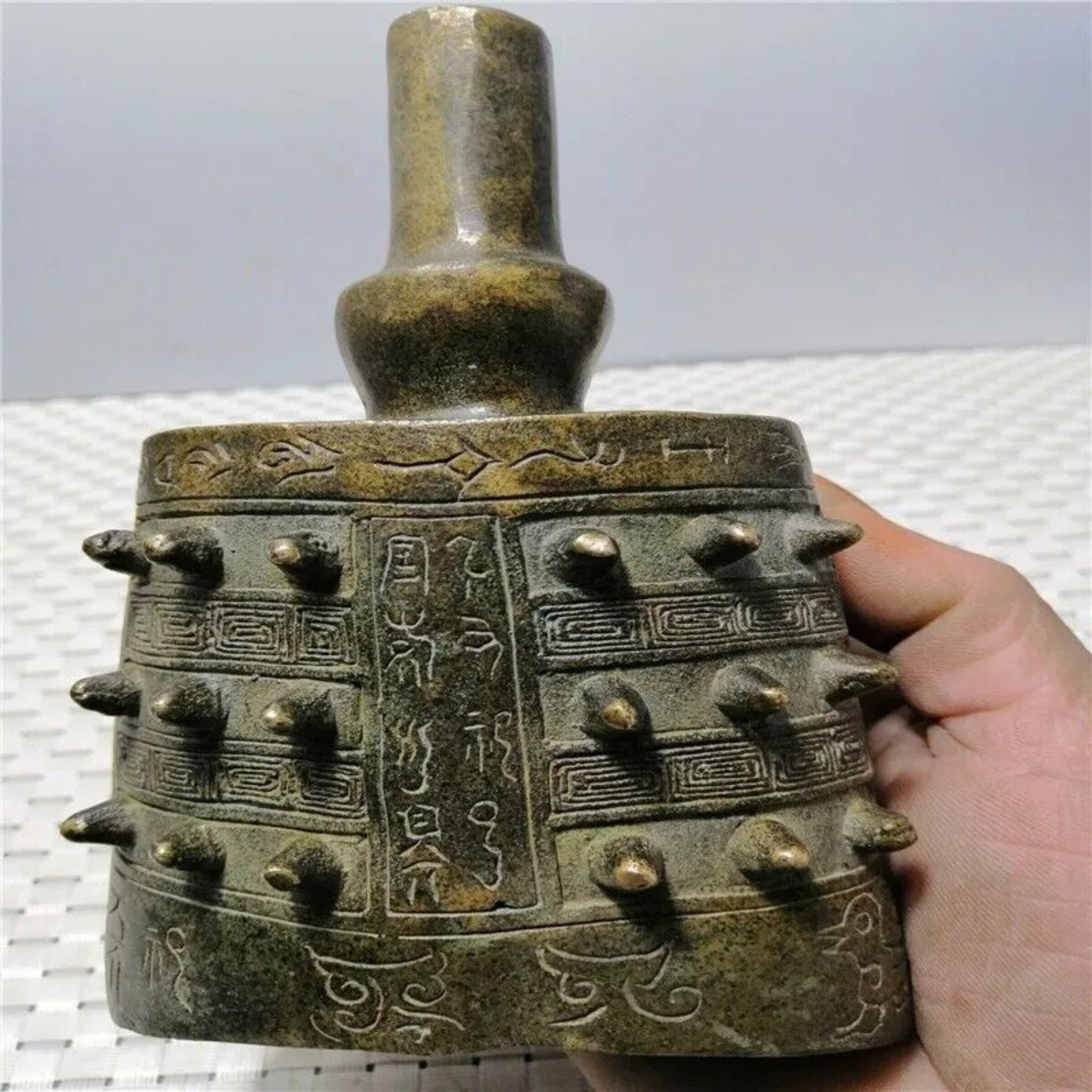Old Chinese bronzes, musical instruments, bells, carved ancient ...