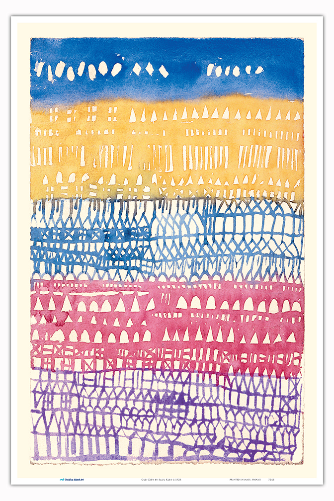 Old City - From an Original Watercolor Painting by Paul Klee c.1928 ...