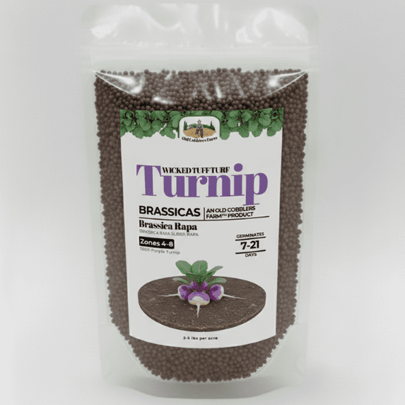 Old Cobblers Farm™ Wicked Tuff Turf Purple Top Turnip (Brassica rapa) - Quick Germination, Sweet ...