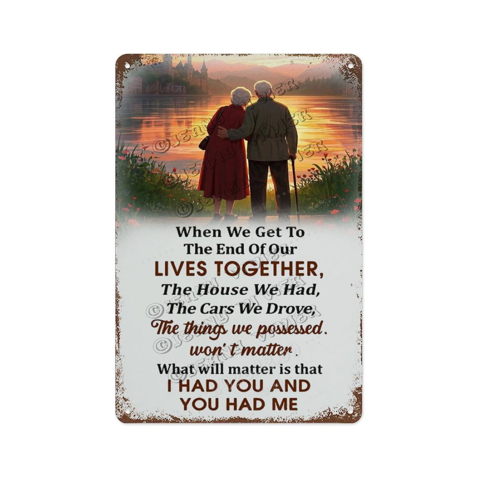Old Couple To My Wife Tin Sign - 8x12 Inches, Sentimental Wife Gift ...