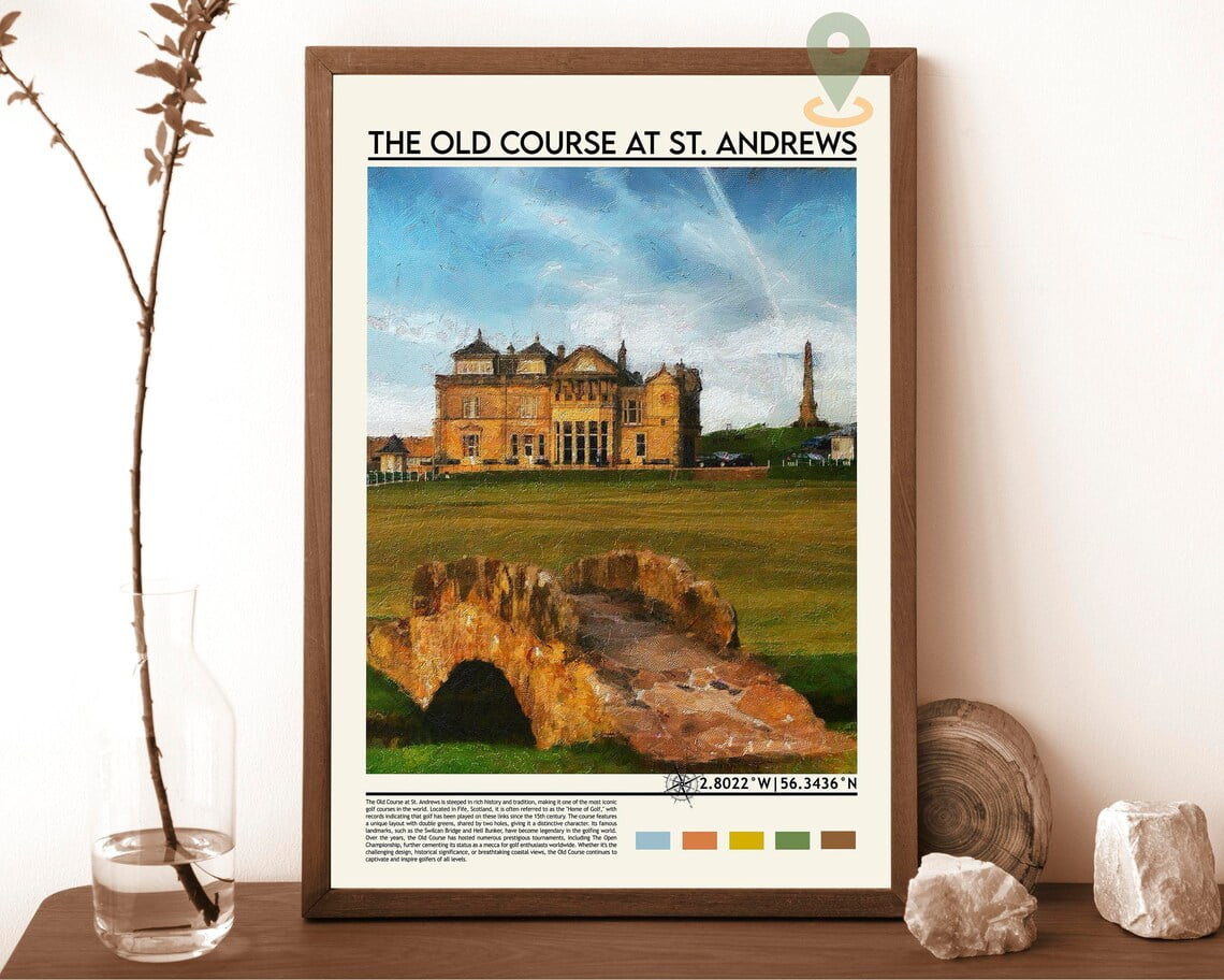 Old Cours At St Andrews Print, St Andrews Wall Art, St Andrews Poster ...