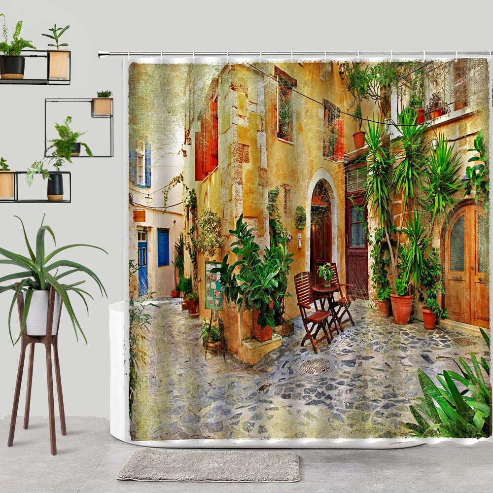 Old Courtyard Tapestry Rome Italy Country Historic Houses Stone House ...