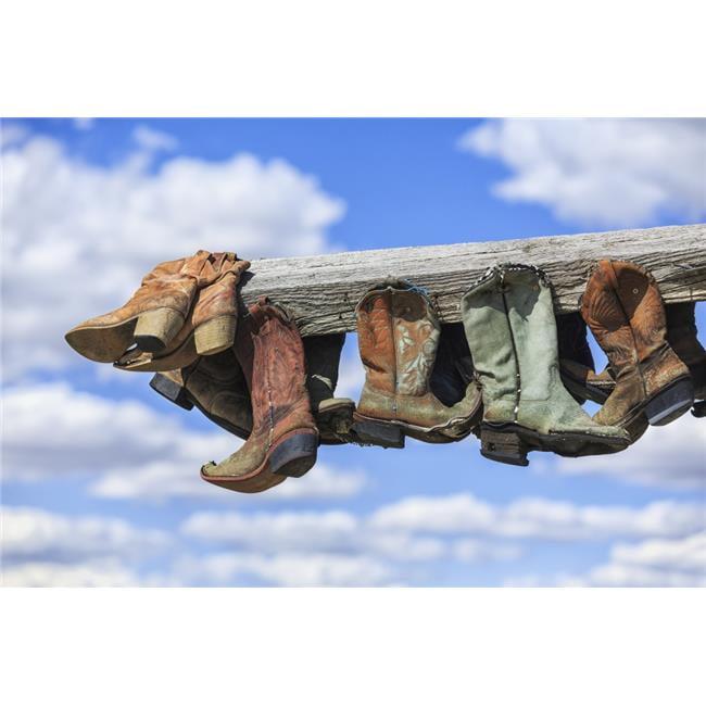 Old Cowboy Boots Hanging in Memory of John Booth Great Sandhills Near ...