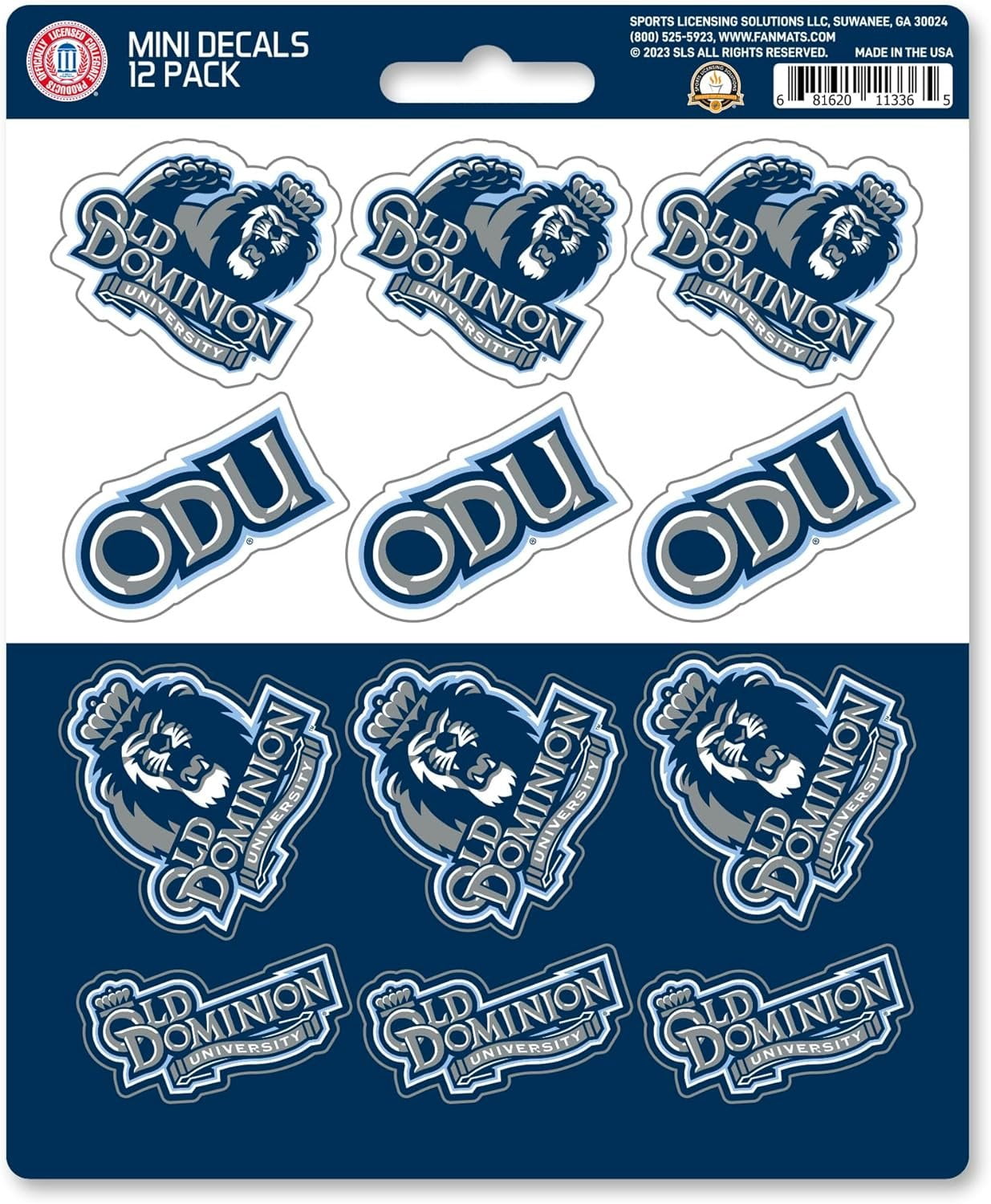 Old Dominion University Monarchs 12-Piece Mini Decal Sticker Set, 5x6 ...