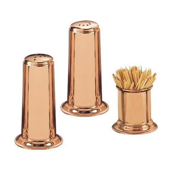 Old Dutch Solid Copper Salt and Pepper Set with Toothpick Holder 3 ...