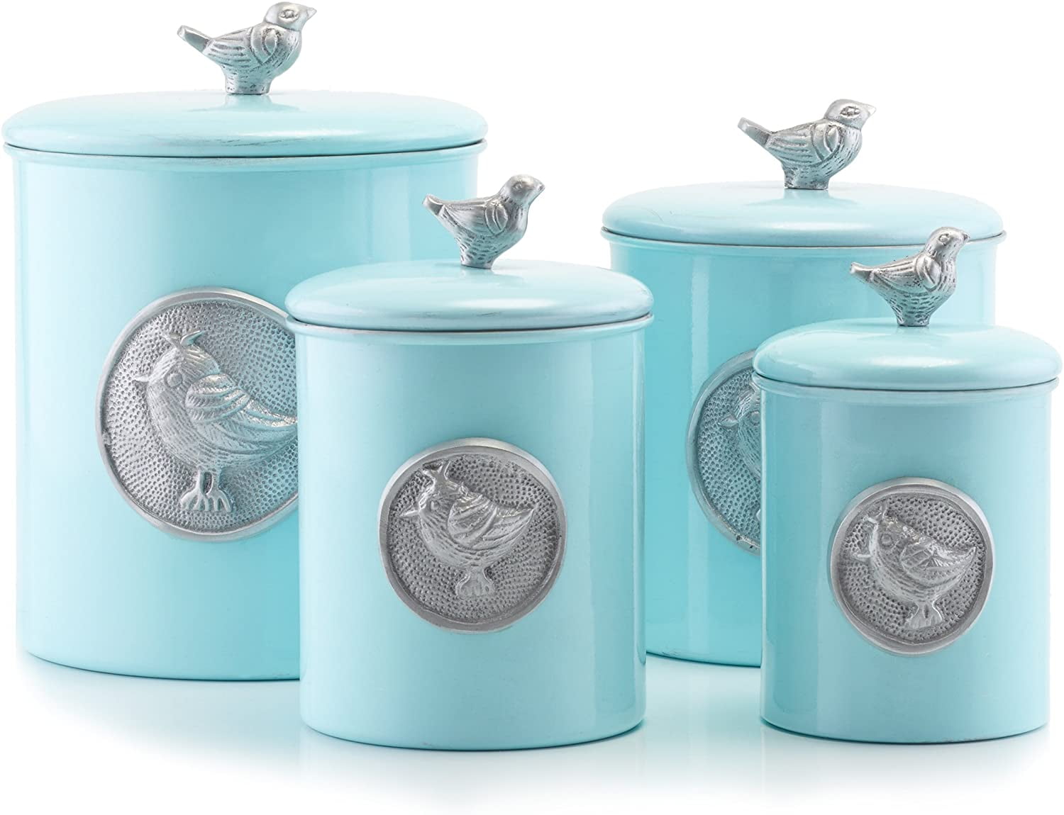 Old Dutch International Kitchen Bird 4 Piece Lauren Bluebird Canister ...