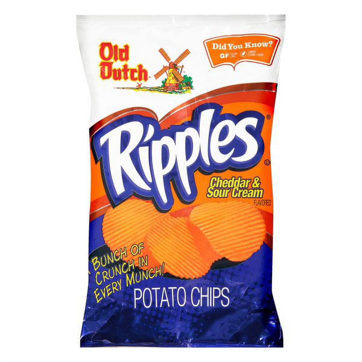 Old Dutch Ripples Cheddar & Sour Cream Potato Chips, 8 oz. - Walmart.com