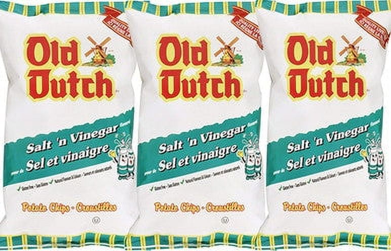 Old Dutch Salt & Vinegar Flavoured Potato Chips 255g - 3 X Large Bags ...