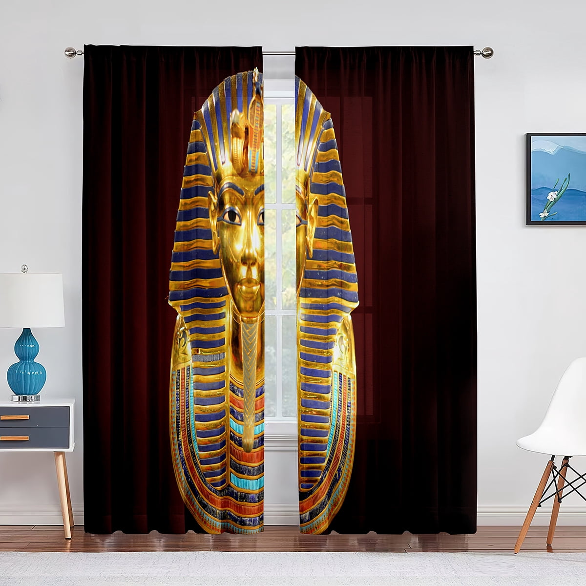 Old Egyptian Pyramids History In Desert with Camel Sheer Voile Curtains ...