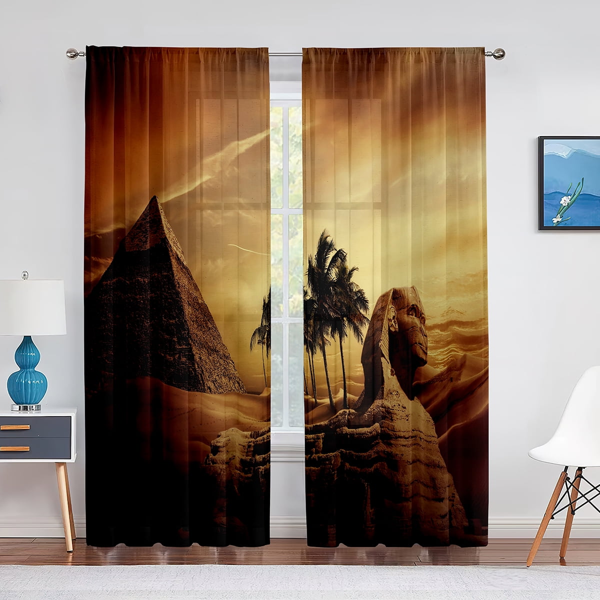 Old Egyptian Pyramids In Desert Flying Eagle Nature Sunshine Sheer ...