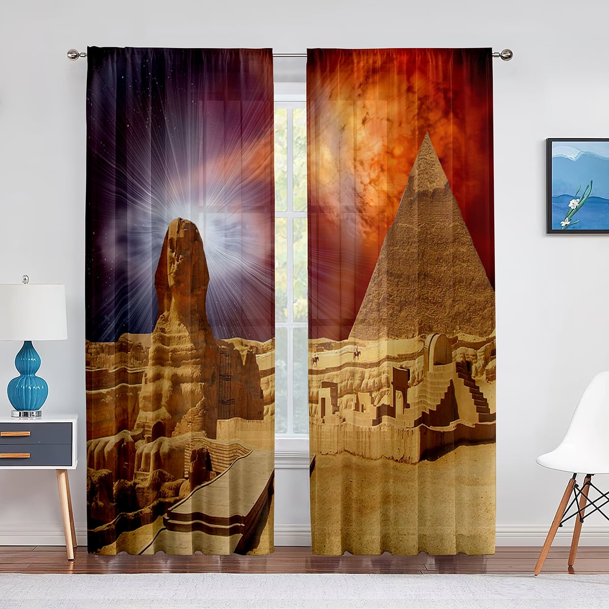 Old Egyptian Pyramids In Desert Flying Eagle Nature Sunshine Sheer ...