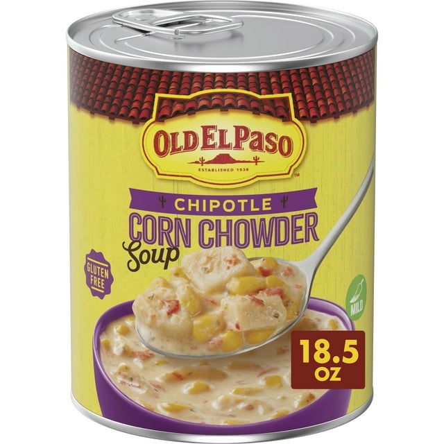 Old El Paso Chipotle Corn Chowder Soup, Ready to Serve Canned Soup, 18. ...