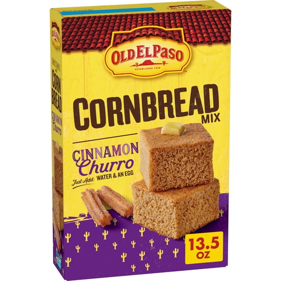 Old El Paso Mexican Cinnamon Churro Cornbread Baking Mix, Add Water, 13 ...