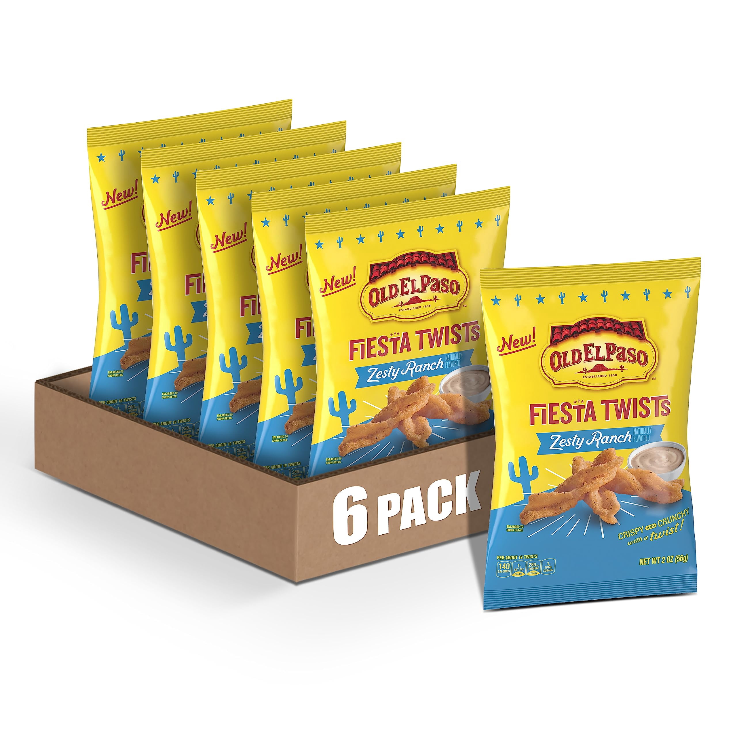 Old El Paso Fiesta RE32Twists Zesty Ranch Crispy Corn Snacks 2 oz Pack ...