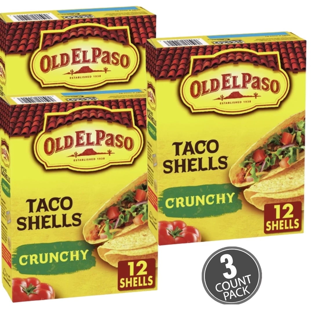 Old El Paso Gluten Free Crunchy Taco Shells (12pk/4.6oz, pack of 3 ...