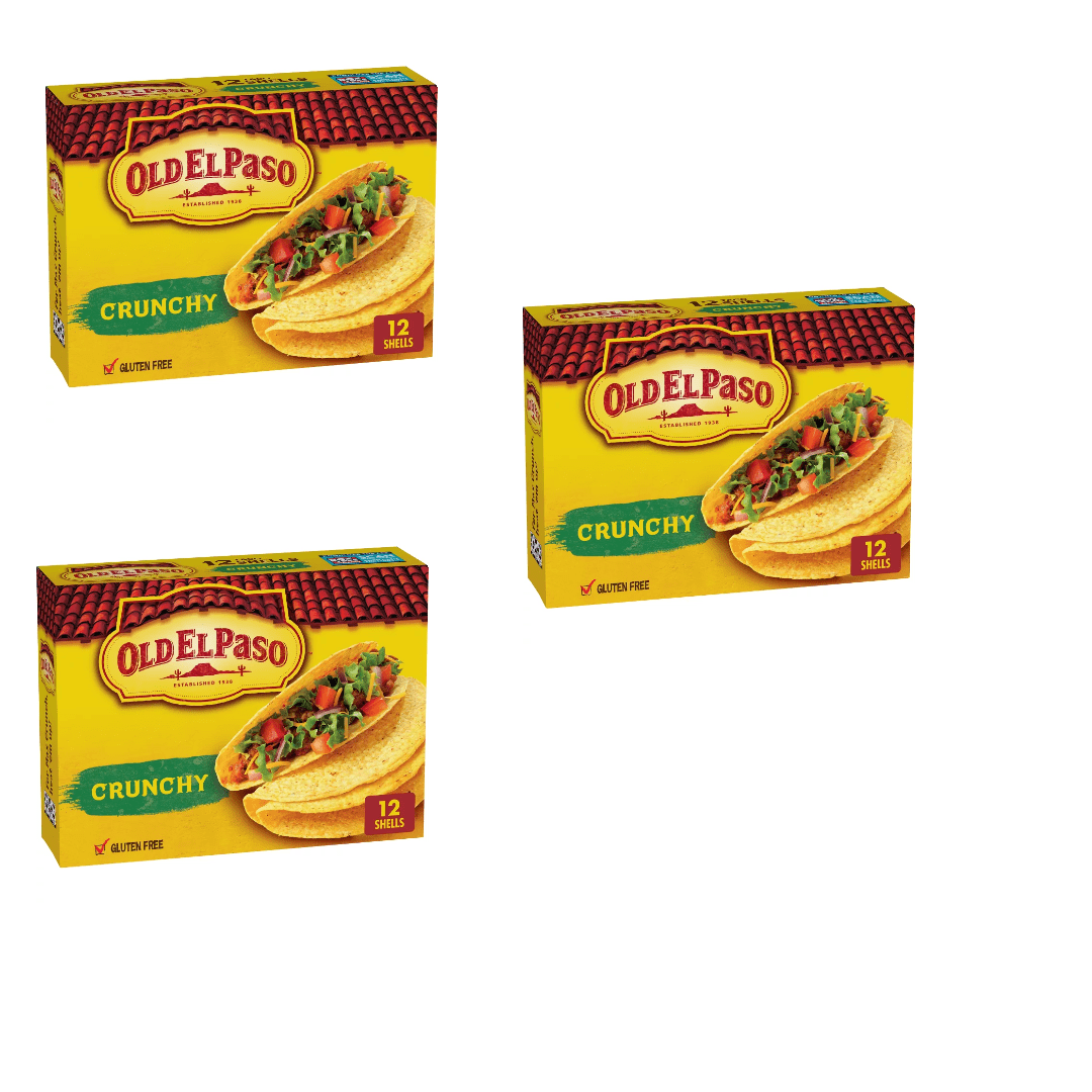Old El Paso Gluten Free Crunchy Taco Shells PACK OF 3 Authentic Mexican ...