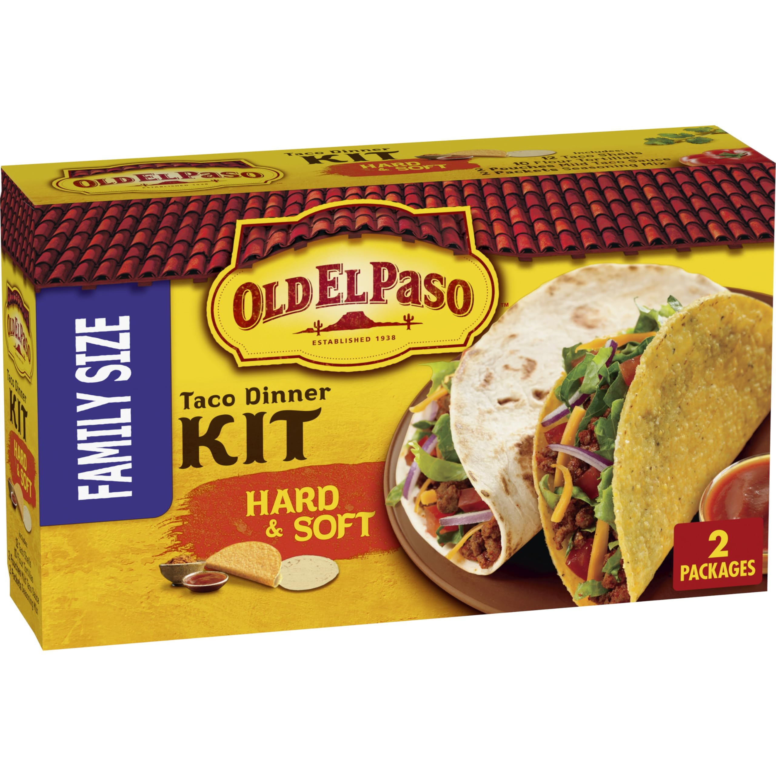 Old El Paso Hard & Soft Taco Dinner Kit, Family Size, 2 Kits, 21.2 Oz ...