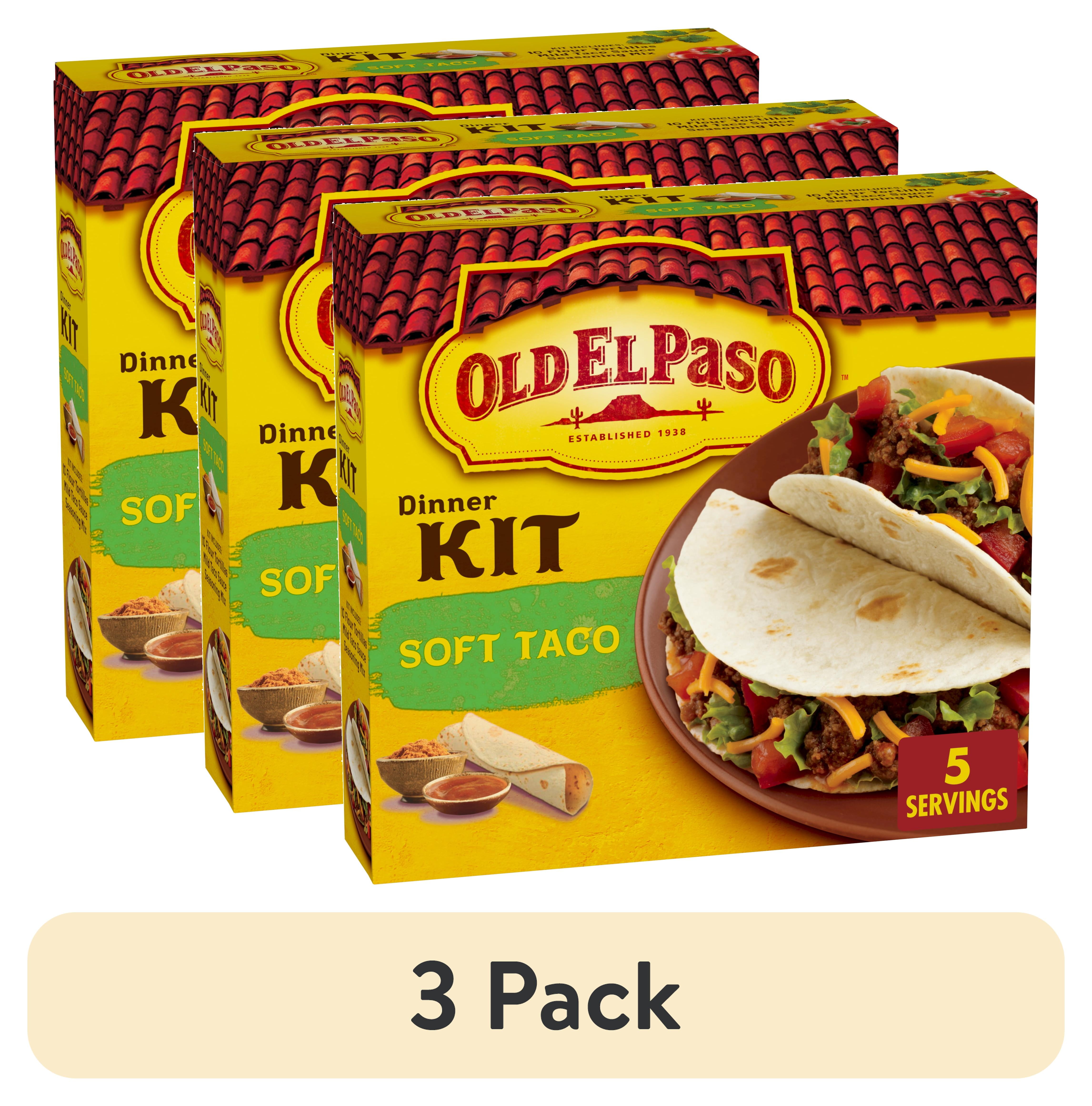 (3 pack) Old El Paso Soft Taco Dinner Kit, Easy Meal Prep, 12.5 oz ...