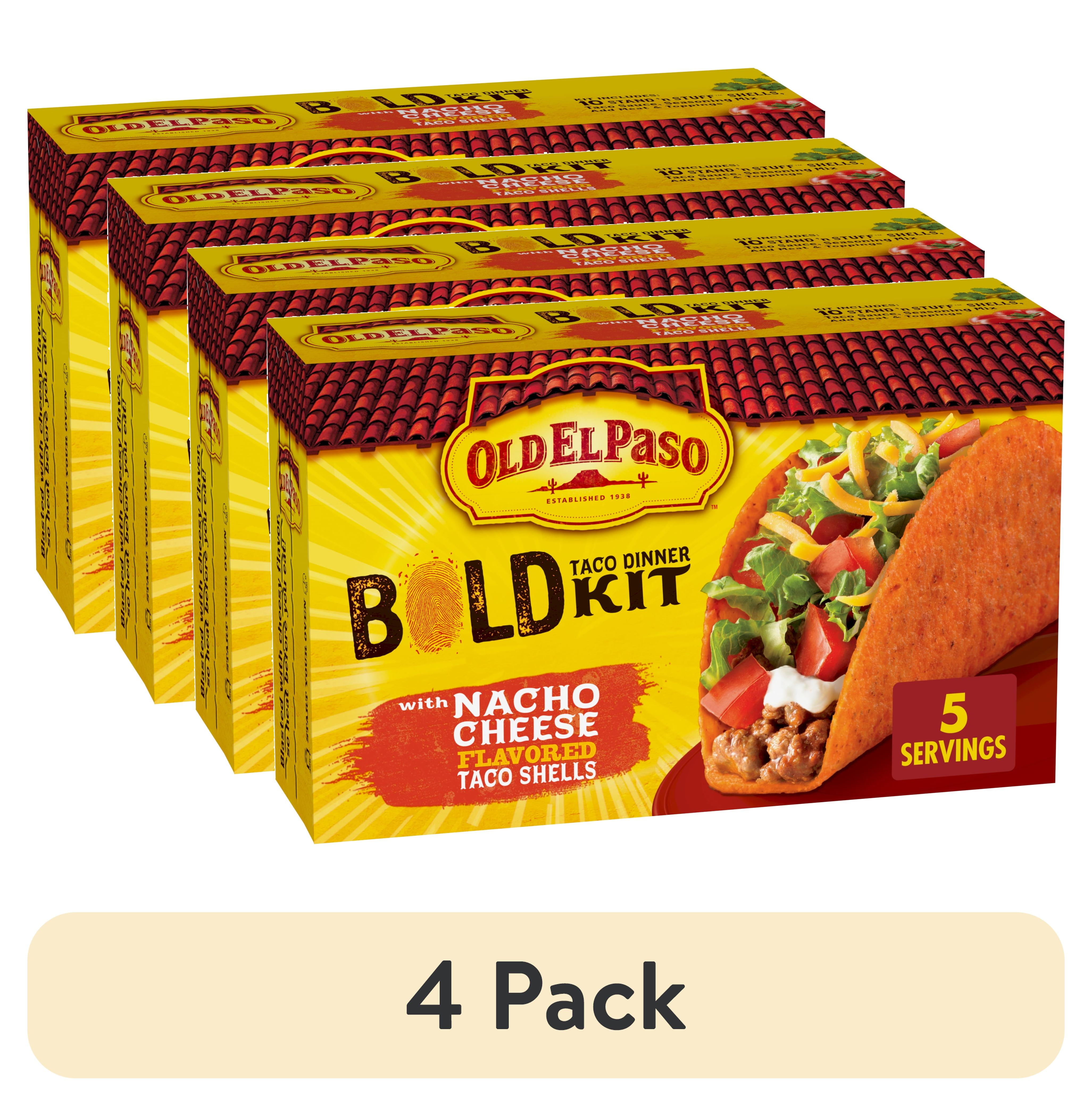 (4 pack) Old El Paso Stand 'N Stuff Bold Nacho Cheese Flavored Taco ...