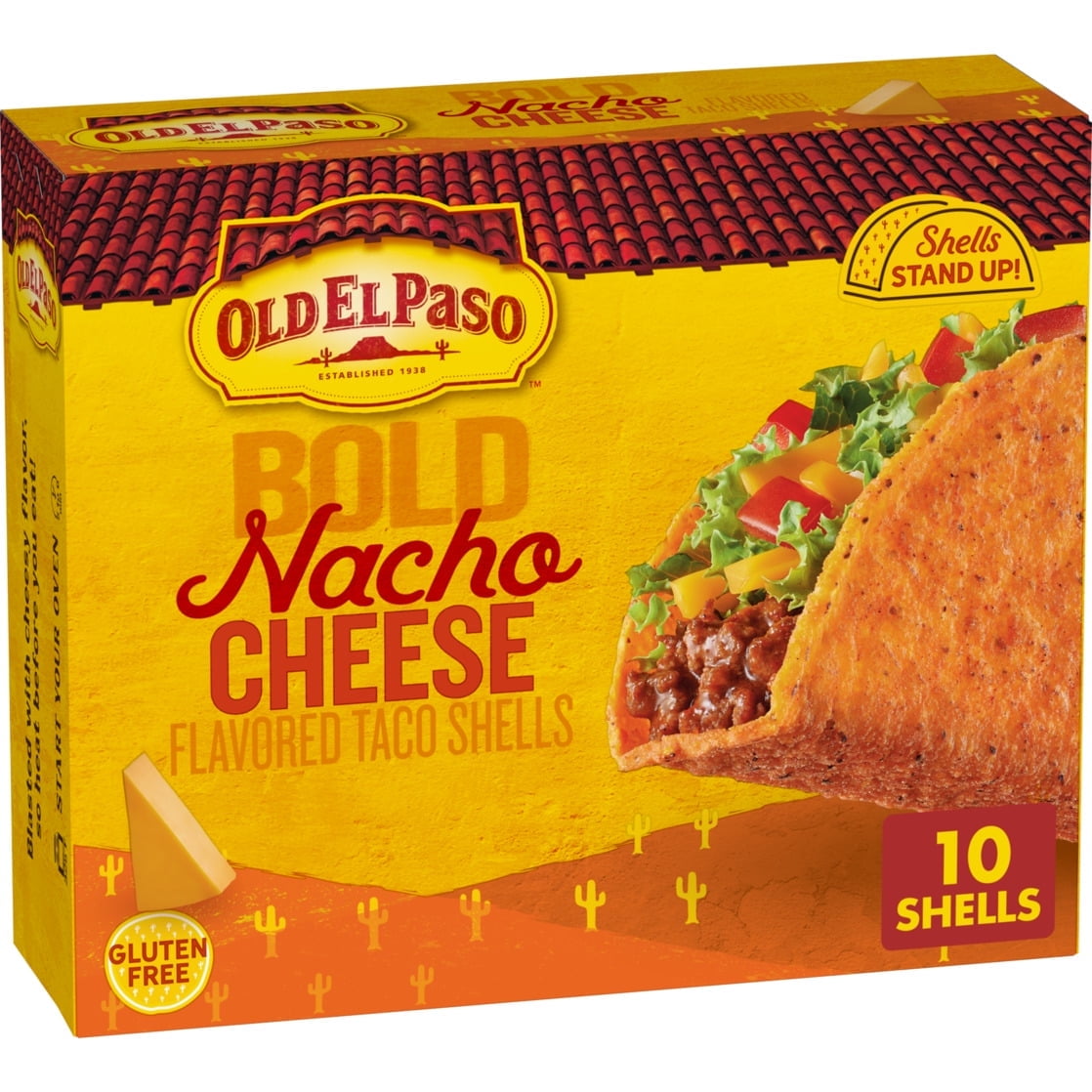 Old El Paso Stand 'N Stuff Bold Nacho Cheese Flavored Taco Shells, 10 ...
