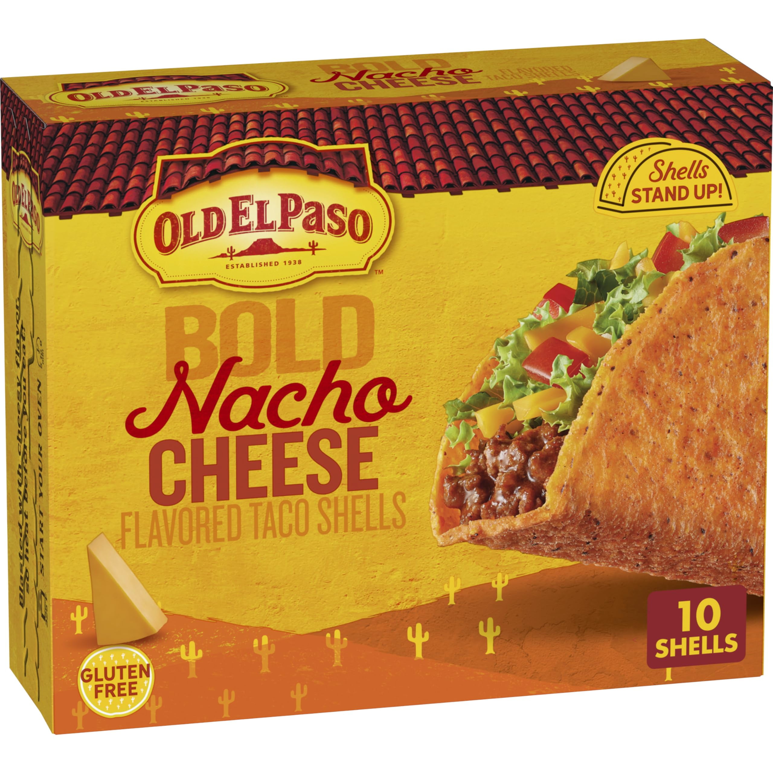Old El Paso Stand N Stuff Bold Nacho Cheese Flavored Taco Shells, 10 ...