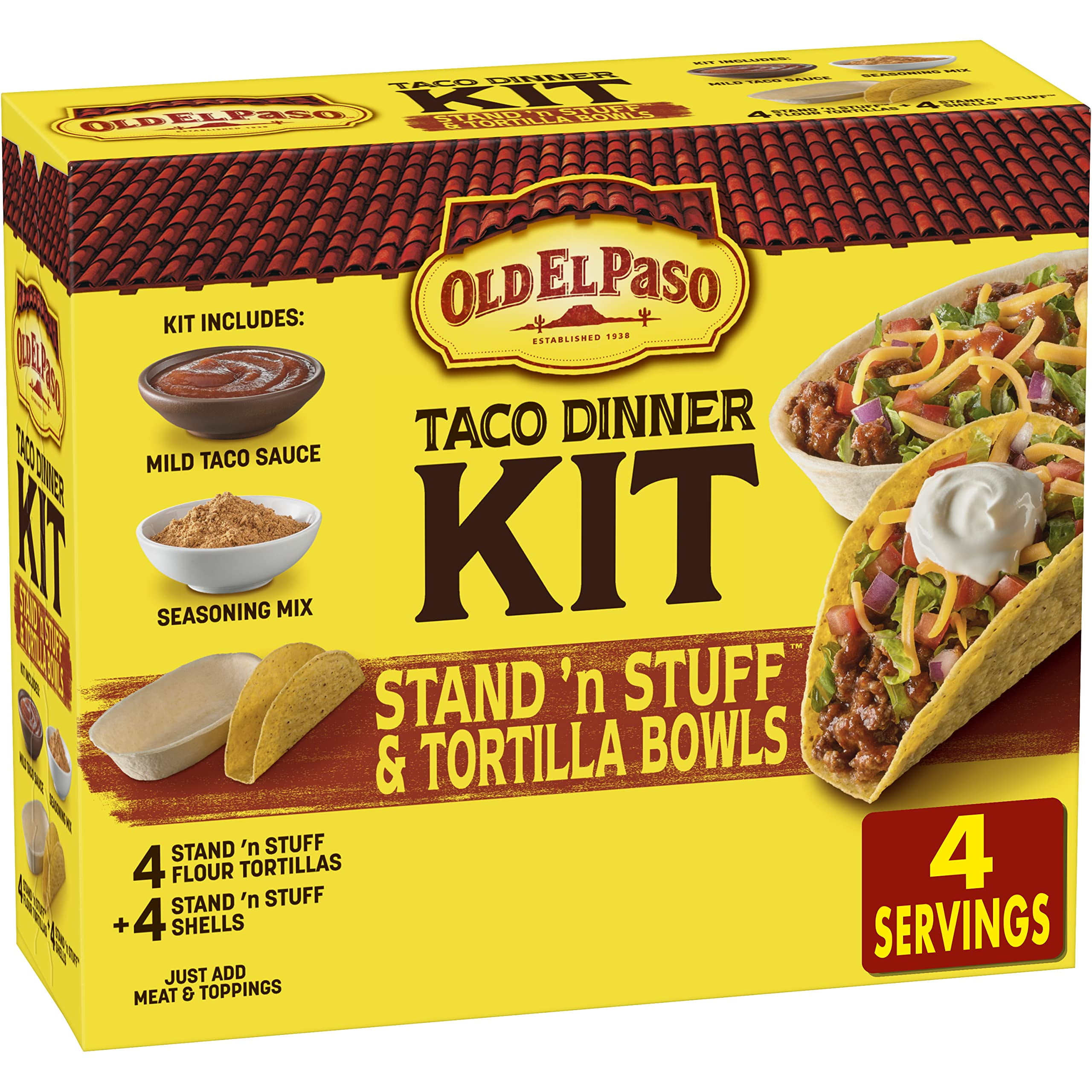 Old El Paso Stand N Stuff Shells And Tortilla Bowls, Hard & Soft Taco ...