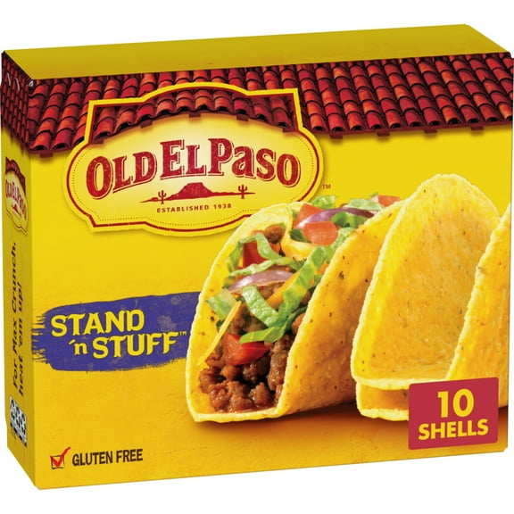 Old El Paso Stand 'N Stuff Taco Shells, Gluten Free, Meal Prep, 10 Ct ...